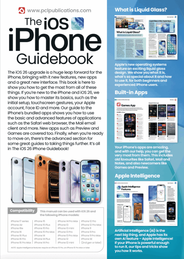 The iOS 26 iPhone GuideBook - Print Edition - PCL Publications